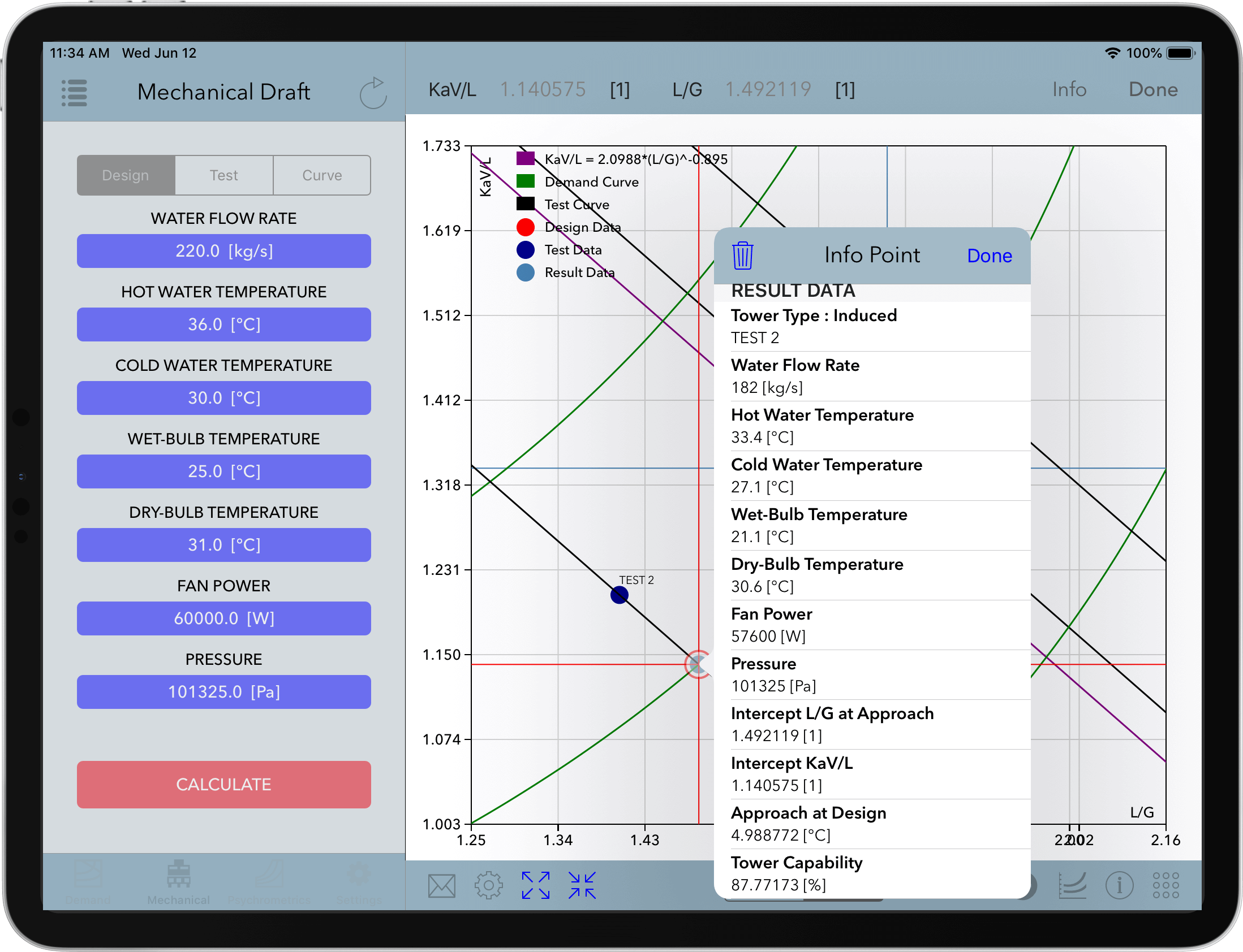 Mechanical Draft Cooling Tower Performance Evaluation Software for iPad