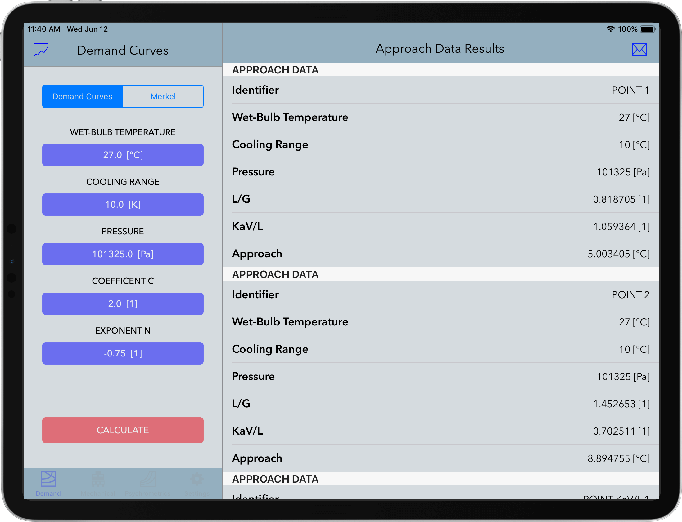 Mechanical Draft Cooling Tower Performance Evaluation Software for iPad