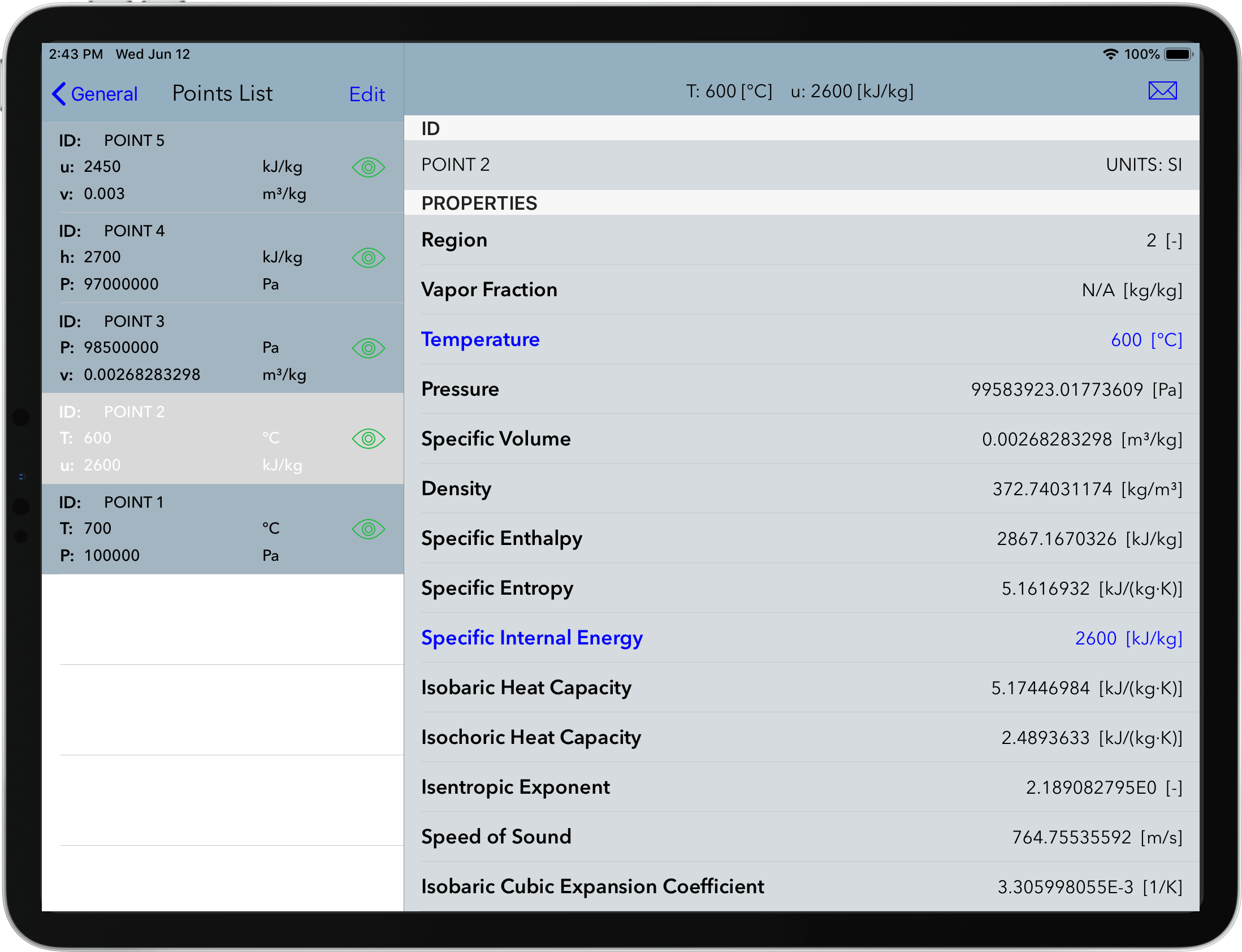 IAPWS-IF97 Thermodynamic and Transport Properties of Steam calculation ...