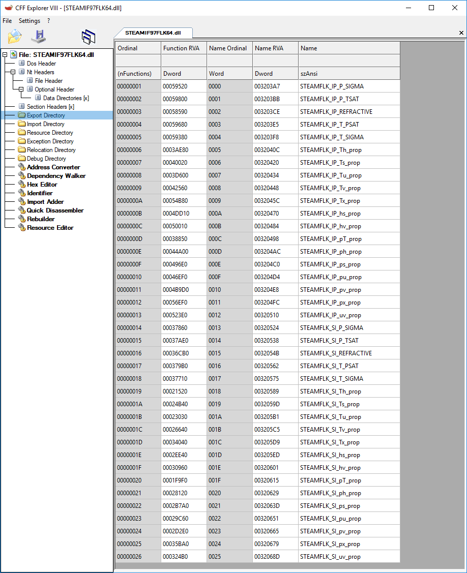 IAPWS-IF97 Water and Steam Properties Dynamic Link Library (DLL)