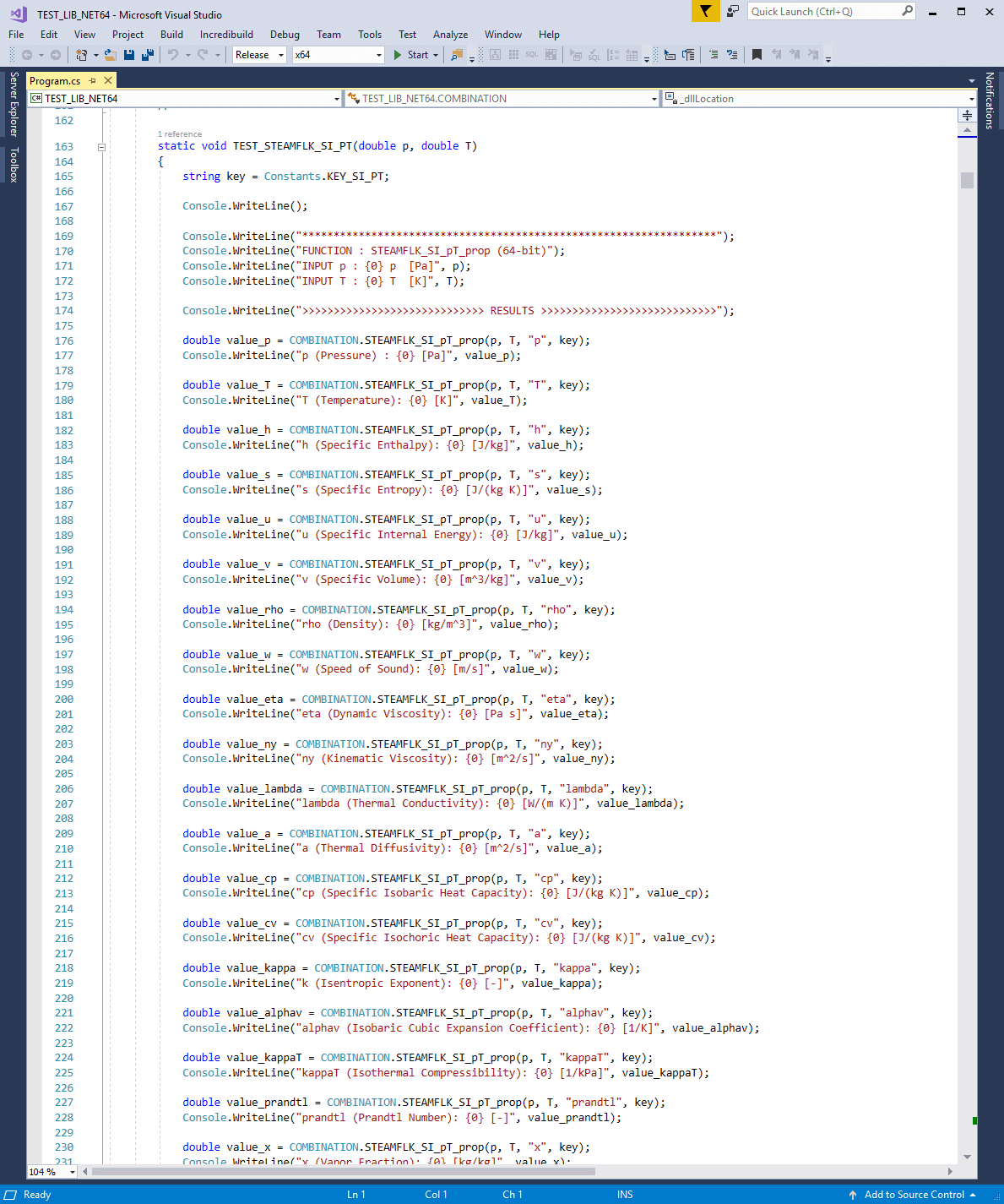 IAPWS-IF97 Water and Steam Properties Dynamic Link Library (DLL)