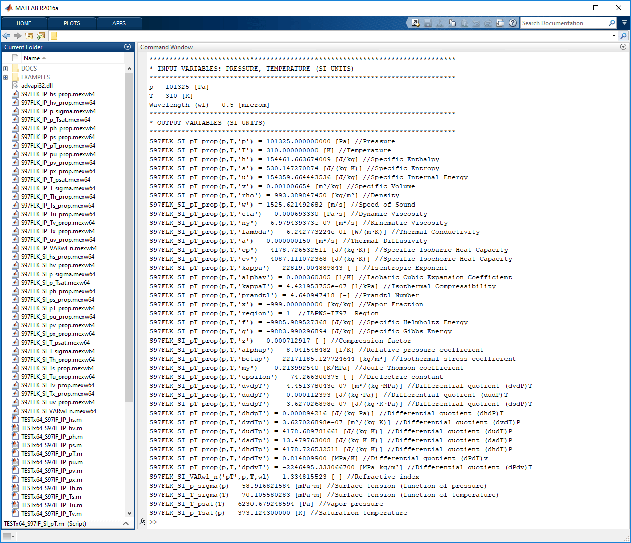 IAPWS-IF97 Water and Steam Properties Matlab Library